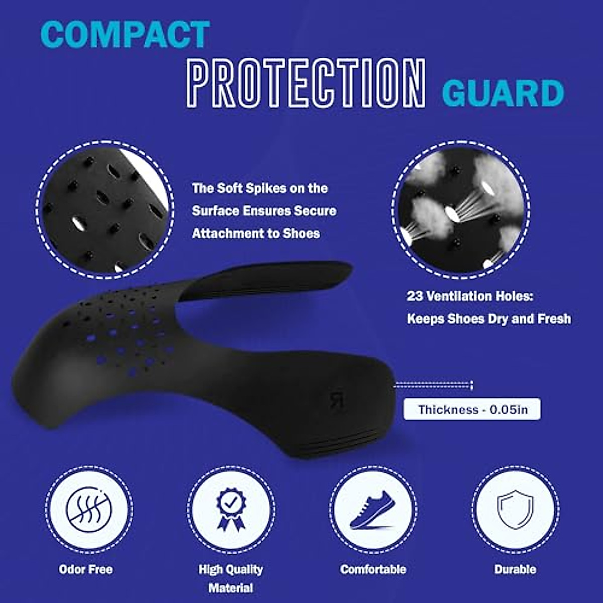 2 Pairs Crease Protectors for Air Force 1 Shoes, Jordan 1, Dunk Low – Sneaker Crease Guard, Anti Crease for Men (US Size 8-12, Black + White)