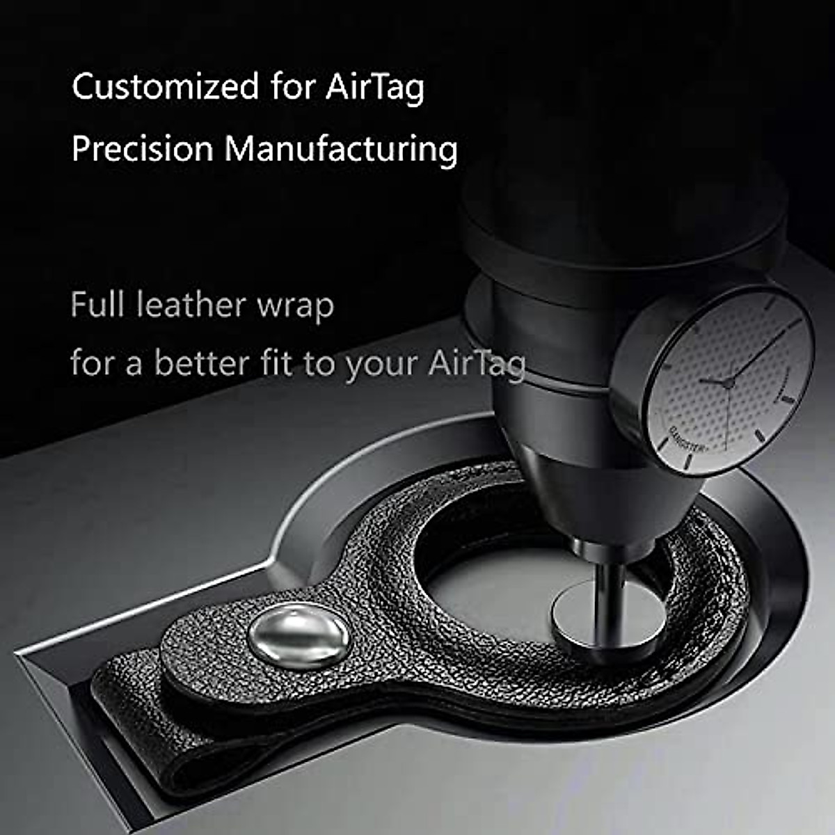 HXL New Leather Case for Apple AirTag Finder, Anti-Scratch Protective Leather Case with Keychain, 1 Pack Anti-Lost Open Port Design (Dual Hole - Brown)