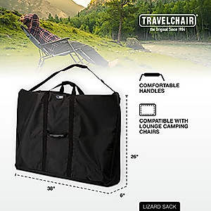 Travel Chair Lizard Lounge Sack, Lounge Chair Carrying Case, Take Your Chaise with You, Black