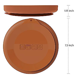 Moonkie Suction Plates for Baby with Lids | Non-Slip Divided Plates with Suction Base | BPA-Free 100% Silicone Plate for Baby & Toddler | Dishwasher & Microwave - 2 Pack