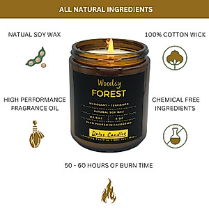 Scented Candles Gift for Men - Mahogany Teakwood Candles | Aromatherapy | Mahogany Teakwood candles for home scented | Birthday/Anniversary Gifts for Him | 8 oz jar | Dplus Candles | Made In the USA