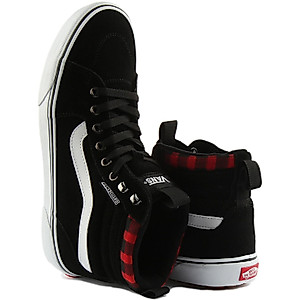 Vans Men's Hi-Top Trainers Sneaker, Suede Black Red Plaid, 10.5