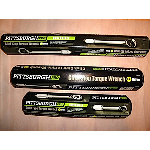 Torque Wrench Set of 3 1/4, 3/8, 1/2 Drive Click Type Snap Socket (3)