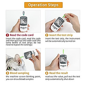 URIT Pet Blood Glucose Test Strips for Dog/Cat, 50 Test Strips for URIT Blood Glucose Monitor System for Dog/Cat Diabetes.