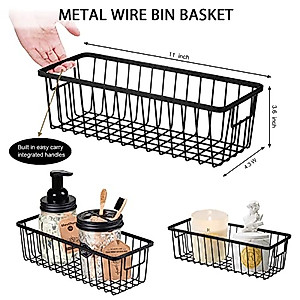 White Mason Jar Bathroom Accessories Set (6PCS) - Lotion Soap Dispenser,Toothbrush Holder,2 Apothecary Jars, Soap Dish Tray,Storage Organizer Basket Bin - Rustic Farmhouse Decoration (Black)