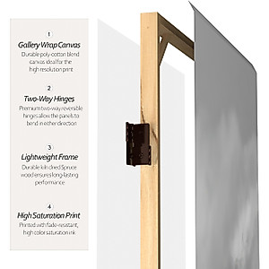 Red Lantern 4 ft. Short Double Sided New York Scenes Canvas Folding Screen 3 Panel Freestanding Partition and Separator for Modern and Contemporary Bedroom, Home Office, Studio, Dorm, Apartment