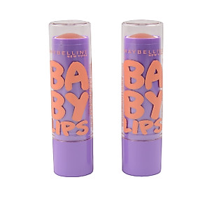 Maybelline Baby Lips Moisturizing Lip Balm SPF 20, Peach Kiss 0.15 oz (Pack of 2)