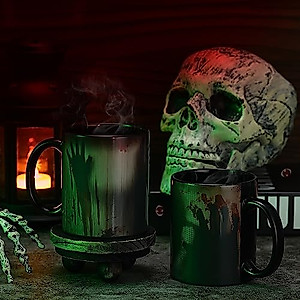 Didaey 2 Pcs Halloween Coffee Mug 11 oz Zombie Ceramic Horror Mug Heat Sensitive Coffee Mugs Halloween Coffee Cups with Handle for Men Women Mother Father Friends Birthday Spooky Gifts