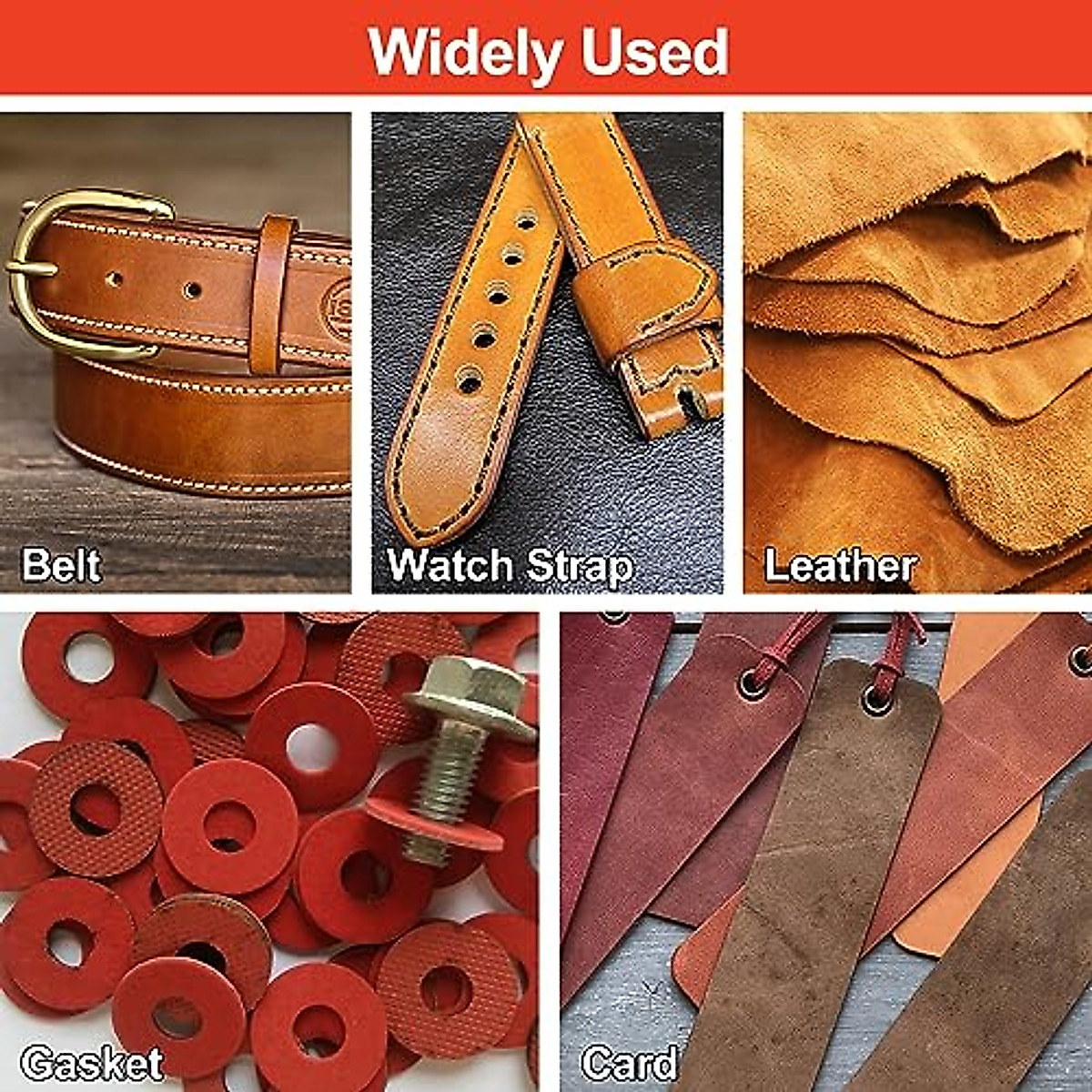 Spurtar 12 PCS Steel Hollow Leather Punch Set 1/8''-3/4''(3-19mm) Heavy Duty Round Hole Punch Set Leather Hole Tool for Watch Cloth Belt Gaskets w/Storage Bag