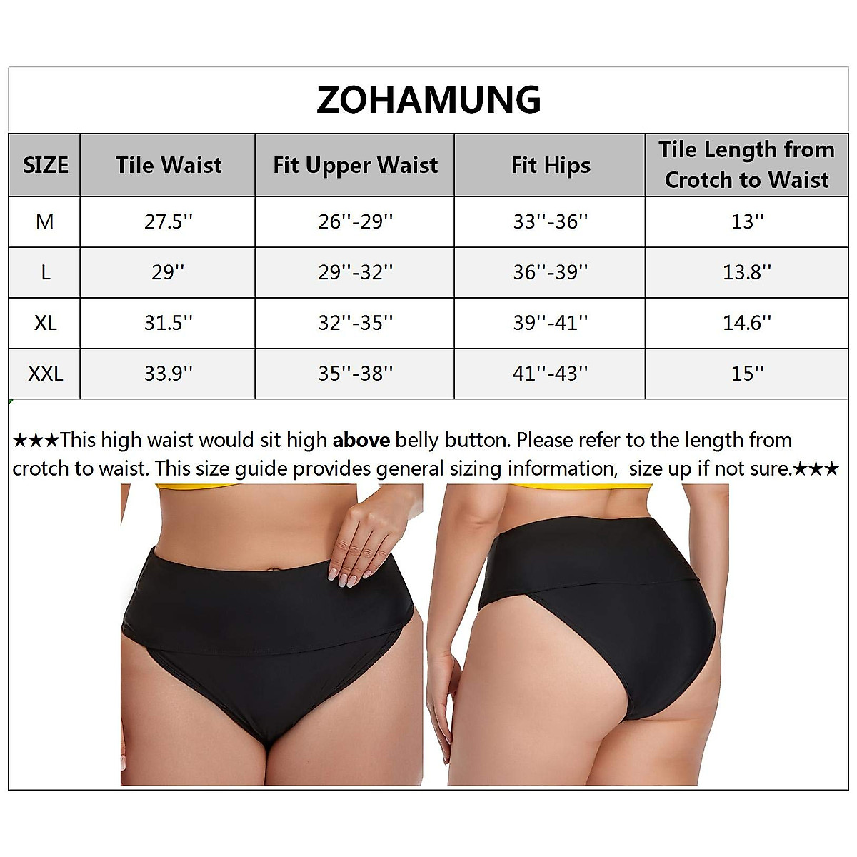 Zohamung Women Mid String Bathing Suit Tie Side Hipster Ruched Full Coverage Low Rise Swimwear Swimsuit Bikini Bottom Black