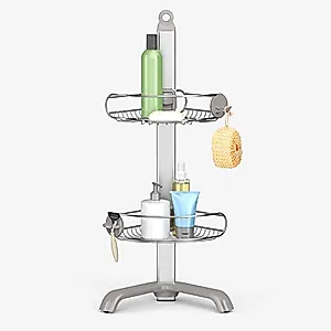 simplehuman Corner Shower Caddy, Stainless Steel and Anodized Aluminum