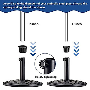 2Sets Patio Umbrella Stand Accessories with Screws, Outdoor Umbrella Pole Mount Umbrella Mount Holder Cover and Cap Fit 2.17inch Poles for Patio Table Balcony Decks Backyard (6PCS)