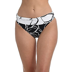 La Blanca Women's Shirred Band Hipster Bikini Swimsuit Bottom, Black//Moonlit Silhouette, 8