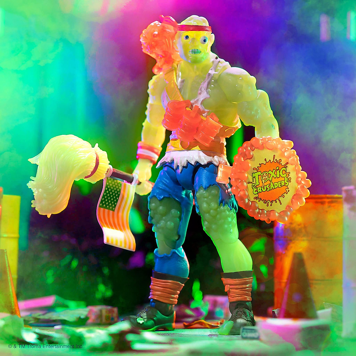 Super7 Toxic Crusader Ultimates: Radioactive Red Rage Toxie Action Figure,Multicolor