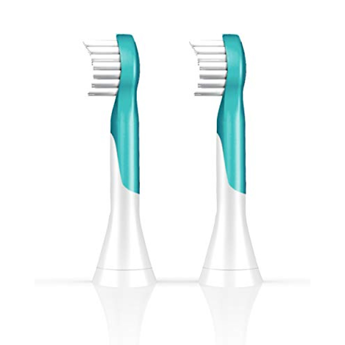 Philips Sonicare for Kids 3+ Genuine Replacement Toothbrush Heads, 2 Brush Heads, Turquoise and White, Compact, HX6032/94