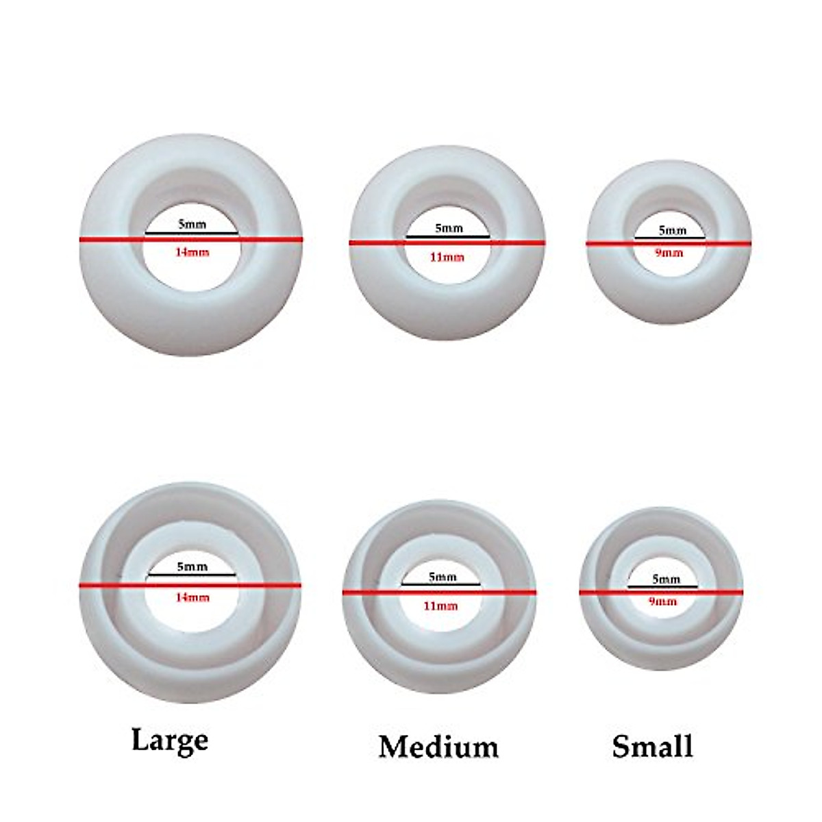 Affordable Motorola Buds SF500 Stereo Headphone Wireless Bluetooth Headset Replacement, Ear Tips earbuds 3 x Pairs of 1, Small/Medium/Large, White