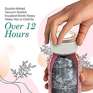 UVBRITE Beam Self-Cleaning UV Water Bottle - 24 Oz Insulated Stainless Steel Bottle - Rechargeable Sterilizing Bottle with Safety Lock Push Button Quick Purification for Safe Drinking Water Anywhere