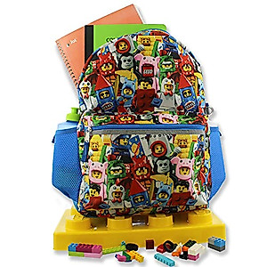 Lego Minifigures Boy's Girl's 16 Inch School Backpack (One Size, Lego Minifigures)