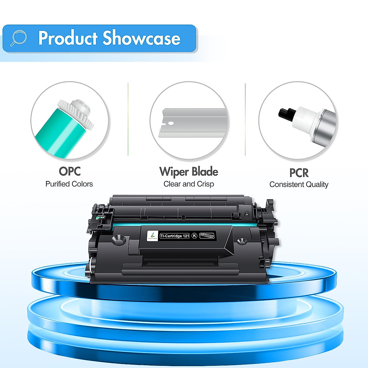 TRUE IMAGE Compatible Toner Cartridge Replacement for Canon 121 CRG-121 CRG121 for Canon imageCLASS D1620 D1650 High Yield Ink Printer (Black, 2-Pack)