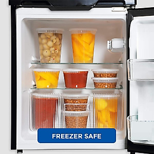 VeZee Lightweight - 32oz - Clear Disposable Round Food Storage Deli Containers with Lids To-Go, Microwavable, Leak Proof, BPA-free : Set of 100