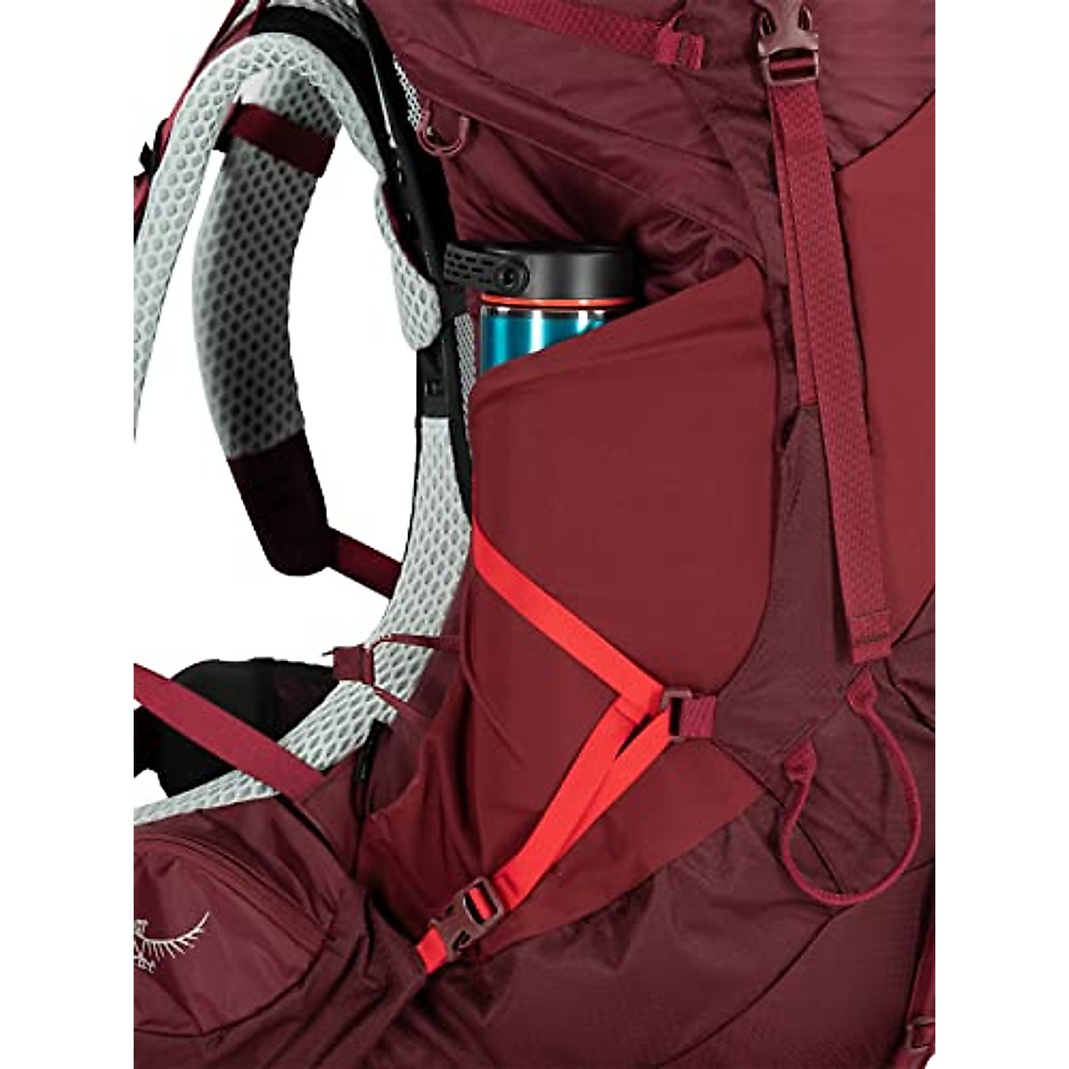 Osprey Aura AG LT 65L Women's Backpacking Backpack, Koseret/Darjeeling Spring Green, WM/L