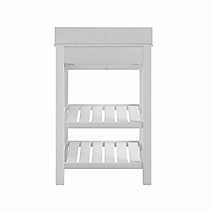 DHP Camden 24” Bathroom Vanity, White with Black Towel Rack