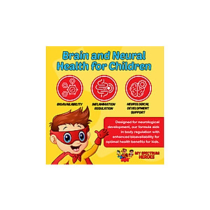 My Spectrum Heroes Kids Powder Multivitamin - Dissolvable Powder Supplement, Better Absorption, Non-GMO, Non-Gluten, No Artificial Ingredients - Neural Help for Children on The Spectrum - 122g(4.30oz)