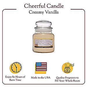 A Cheerful Giver - Creamy Vanilla Scented Glass Jar Candle (16 oz) with Lid & True to Life Fragrance Made in USA