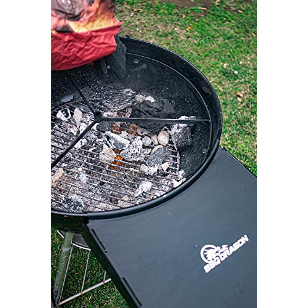 BBQ Dragon Grill Table - Fits 22" Weber Charcoal Grills, Weber Grill Accessories - Strong & Sturdy BBQ Table Shelf, Kettle Table - Weber Kettle Grill Accessories Folds to Store Inside Barbecue Grill