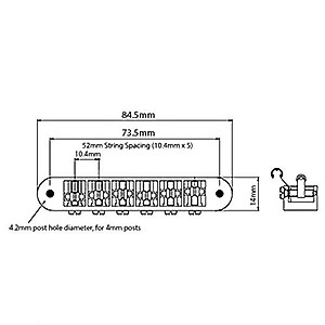 Dopro Chrome Guitar Roller Saddle Bridge Tune-O-Matic Bridge For USA Les Paul,SG,ES Dot,Gretsch Bigsby T-O-M with M4 Posts