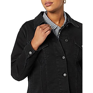 Amazon Essentials Women's Jean Jacket (Available in Plus Size), Black Wash, Medium