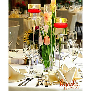 HYOOLA Premium Red Floating Candles 3 Inch - 8 Hour - 12 Pack - European Made