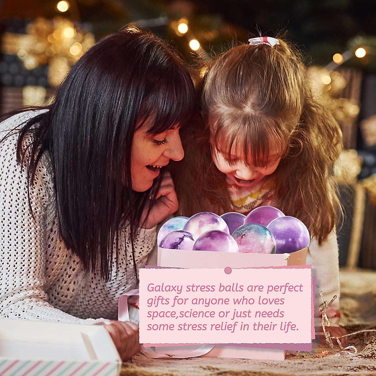 30 Pcs Galaxy Stress Balls,2.5 Inch Outer Space Theme Foam Stress Balls,Stress Relief Balls for Children,Squeeze Anxiety Fidget Sensory Balls for Party Favors,Decorations