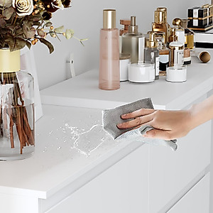 ROMSHINE 9 Drawer Dresser with Rotatable Tabletop, Modern Chest of Drawers with Extendable Desk (No More Than 102" W), Drawer Organizer for Bedroom Home Office, White Dresser