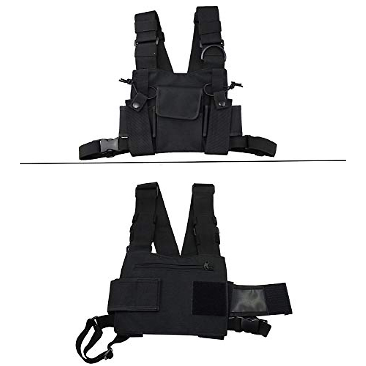 abcGoodefg Radio Chest Harness Chest Front Pack Pouch Holster Vest Rig for Two Way Radio Walkie Talkie(Rescue Essentials) (Black)