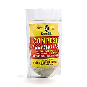 MaxWorks 80699 Compost Bin Tumbler for Garden and Outdoor, 42 Gallon Capacity, Black & Green Pig Compost Accelerator Converts Yard Waste to Fertile Humus in 30 Days and Helps Control Odors Associated