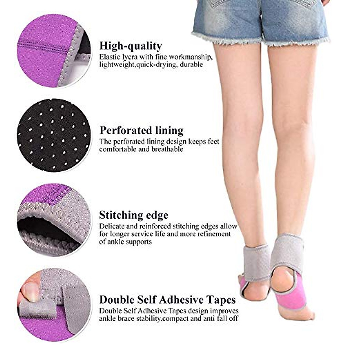 Ankle Brace Support for Kids, Breathable Adjustable Compression Ankle Tendo Foot Support Sleeve Stable Wraps Guard for Running Basketball Ankle Sprain Injuries Relief Joint Pain