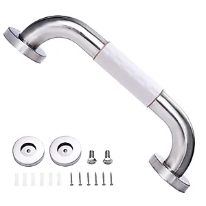 Shower Grab Bar, Grab Bars For Bathtubs And Showers, 12 Inch Grab Bars Anti-Slip Night Vision Luminous Circles For Senior Elderly Bathtub,Toilet, Bathroom,Kitchen,Stairway Handrail, White, 2 Pack