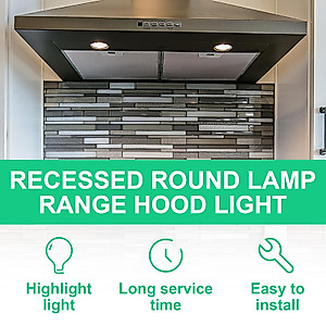 GUGUMO 2Pack DC 12V 1.5W Range Hood Bulb with SM Socket, Sturdy Stainless Steel Undercabinet Closet LED Light Kitchen Lamps, Stove Appliance Light LED Replacement (Cold White, 6000K)(Plz See Details)