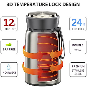 2 Pack Insulated Food Jar Thermos For Hot Food For Adults Kids(18oz,27oz), Lunch Box Stainless Steel Vacuum Soup Thermos Container Flask Keep Hot Cold With Spoon