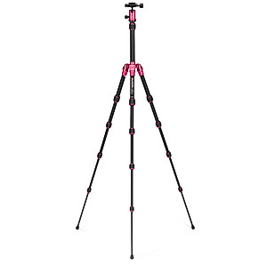 MeFOTO Classic Aluminum Backpacker Travel Tripod Kit - Hot Pink (A0350Q0H)