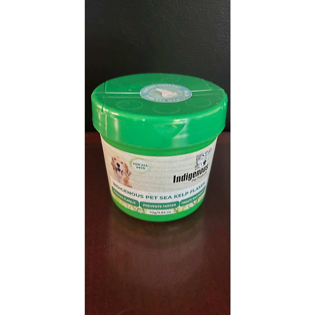 Indigenous Pet Products Organic Sea Kelp Flakes for Dogs, 72g/ 2.54oz, Green