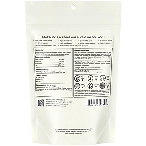 DNA PET Goat Milk Chew Sticks for Dogs Supplement - High Protein, Beef Collagen, Cheese & Probiotics - Medium Dogs 20 to 55 Lbs - Non-GMO, Gluten-Free, Grain-Free, Air-Dried & Handcrafted - 3-Count