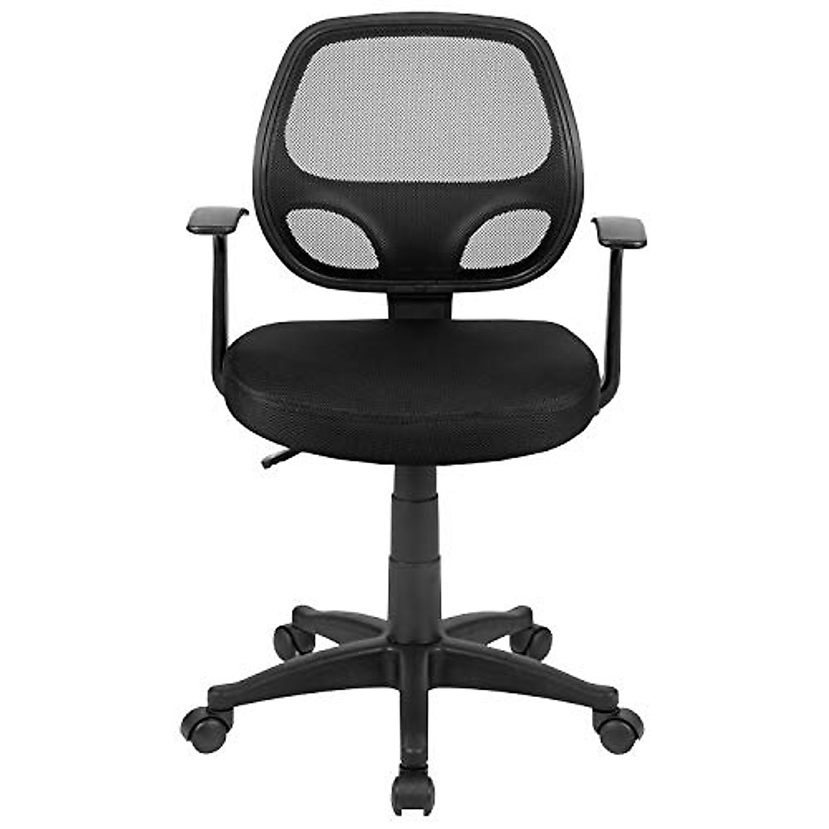 Flash Furniture Mallard Mid-Back Black Mesh Swivel Ergonomic Task Office Chair with T-Arms - Desk Chair
