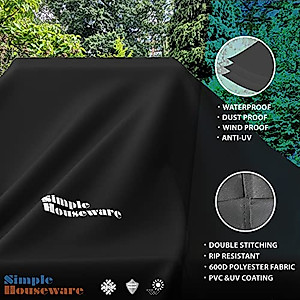 Simple Houseware 72-inch Waterproof Heavy Duty Gas BBQ Grill Cover, Weather-Resistant Polyester