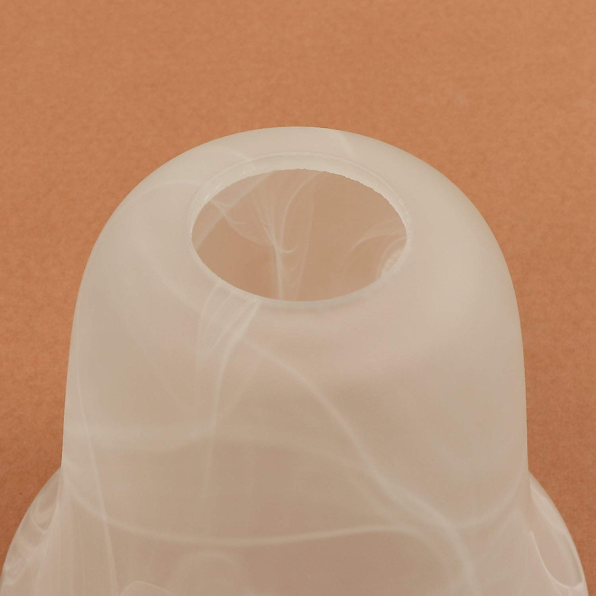 Eumyviv 4 Pack Bell Shaped Alabaster Glass Lamp Shade Replacement with 1-5/8-inch Fitter Opening for Ceiling Fan Light Kit Wall Sconce Pendant Light Fixture A00029