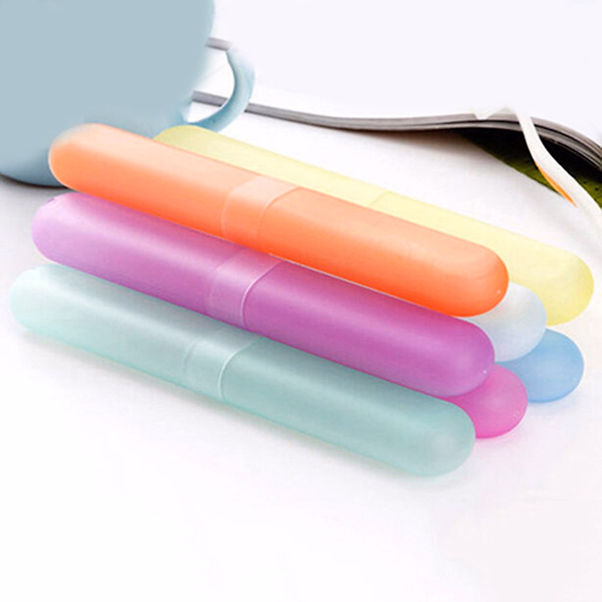 Bluelans® Pack of 5 Plastic Toothbrush Case/Holder for Daily and Travel Use