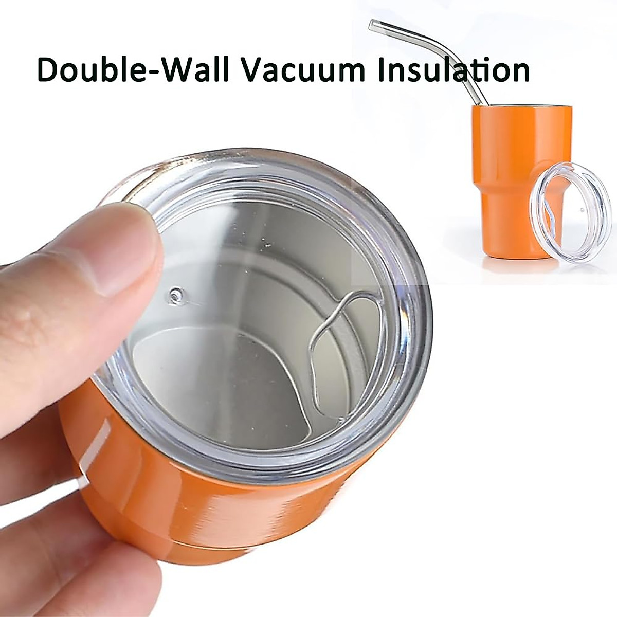 Mini Tumbler Shot Glass with Straw, 2oz Tumbler Shot Glasses, Double Wall Vacuum Sealed Stainless Steel Insulated Slim Tumblers, Mini Travel Coffee Mug,for Champaign,Cocktail,Beer Party (Blue+Purple)