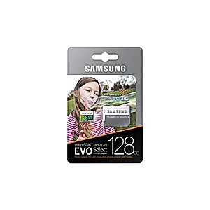 SAMSUNG (MB-ME128GA/AM) 128GB 100MB/s (U3) MicroSDXC EVO Select Memory Card with Full-Size Adapter
