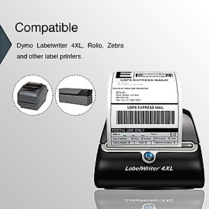 BETCKEY - Compatible DYMO 1744907 (4" x 6") Shipping Labels, Strong Permanent Adhesive & Perforated, Compatible with Rollo, DYMO 4XL & Zebra Desktop Printers[10 Rolls/2200 Labels]